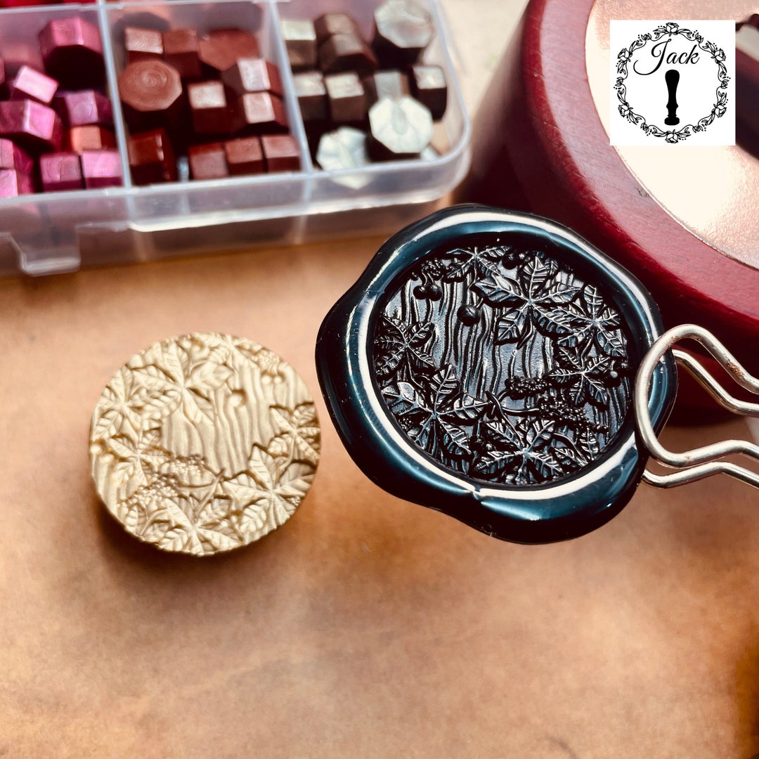 Leaves 3D Relief Wax Stamp, 3D Embossed Wax Stamp, Leaves Wax Stamp ...