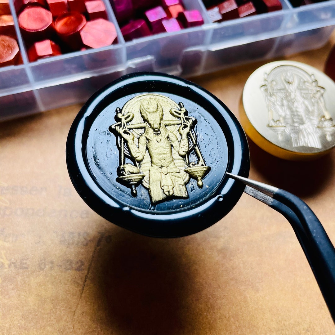 Wax Seal Stamp Anubis, 3D Embossed Wax Seal Stamp, Retro Sealing Wax ...