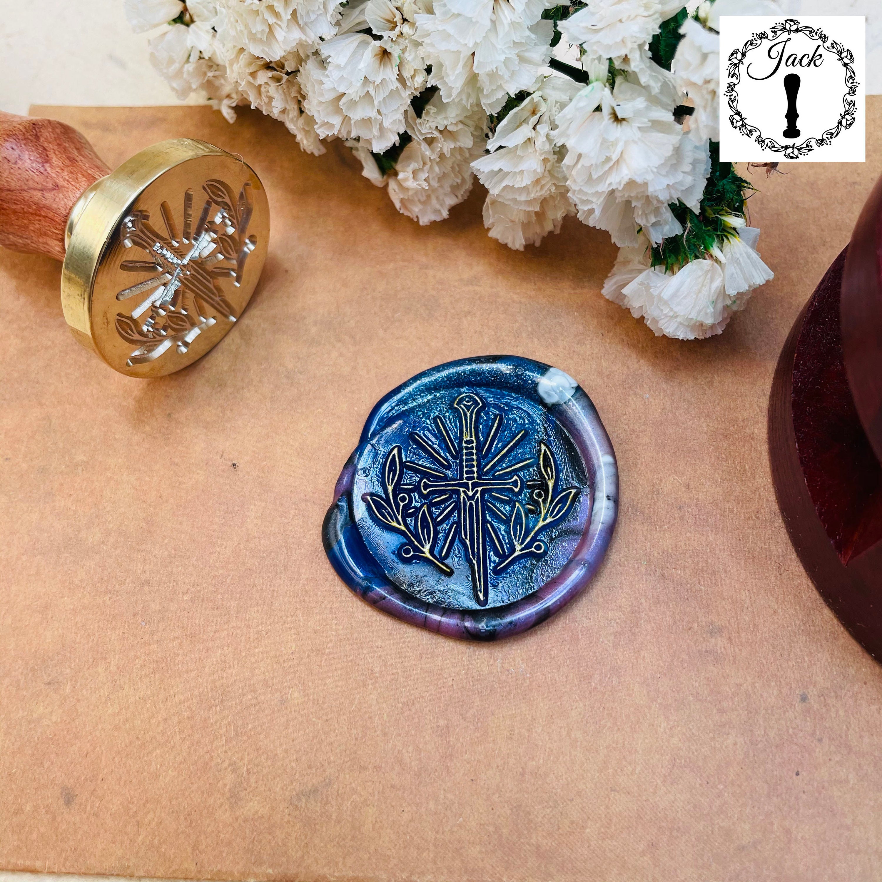 Wax Seal Stamp the Broken Sword, Sword Wax Seal Stamp, Retro Round ...