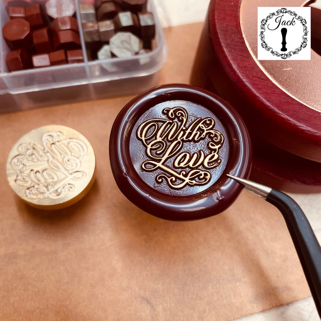 Wax Seal Stamp With Love, Wax Seal Stamp, Retro Round Sealing Wax Stamp ...