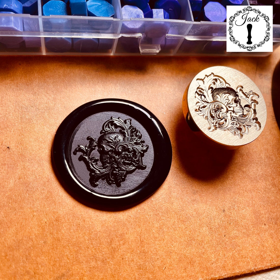Skull 3D Relief Wax Stamp, 3D Embossed Wax Stamp, Skull Wax Stamp, Wax ...