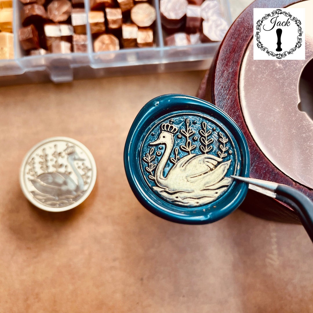 Swan Wax Seal Stamp, Crown Swan Seal Stamp, Wax Seal Kit, Seal Stamp ...