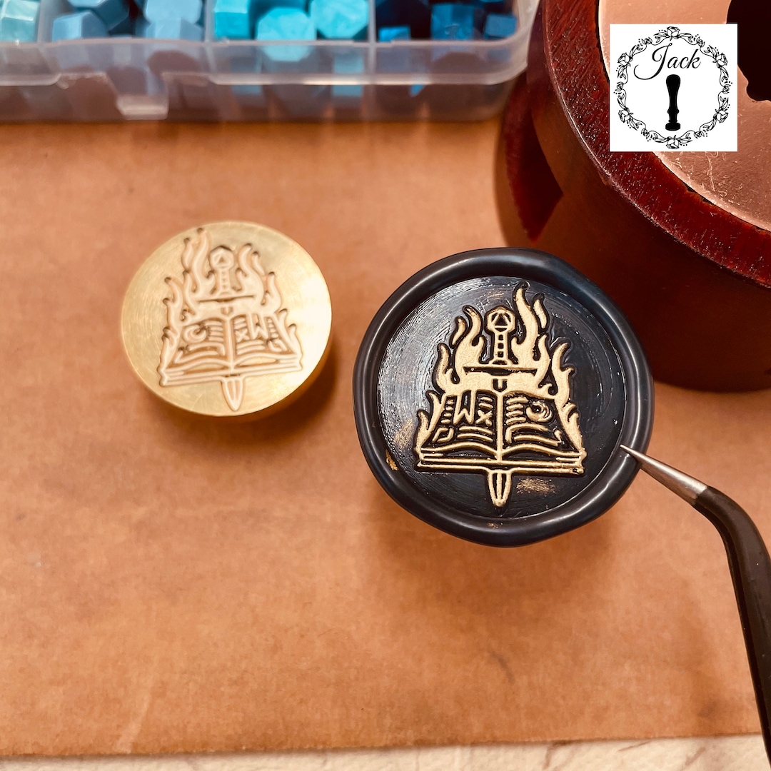 Wax Seal Stamp Magic Sword in Book, Replaceable Round Sealing Wax Stamp ...