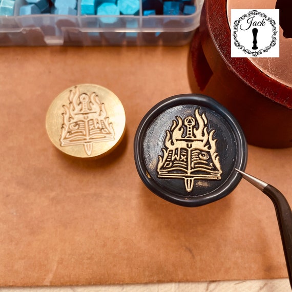 Wax Seal Stamp Magic Sword in Book Replaceable Round Sealing - Etsy