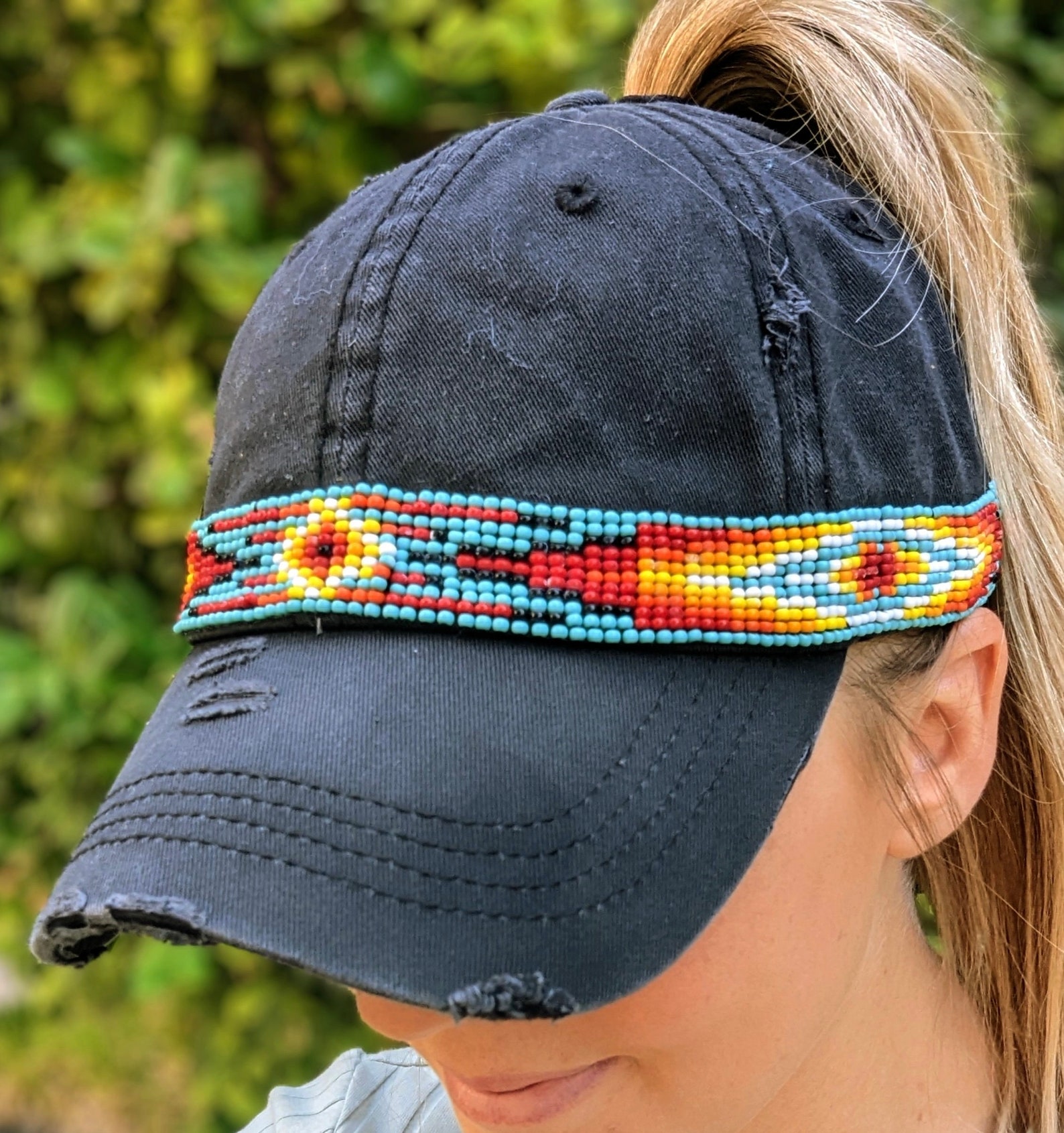 Women's Distressed Beaded Ball Cap - Etsy