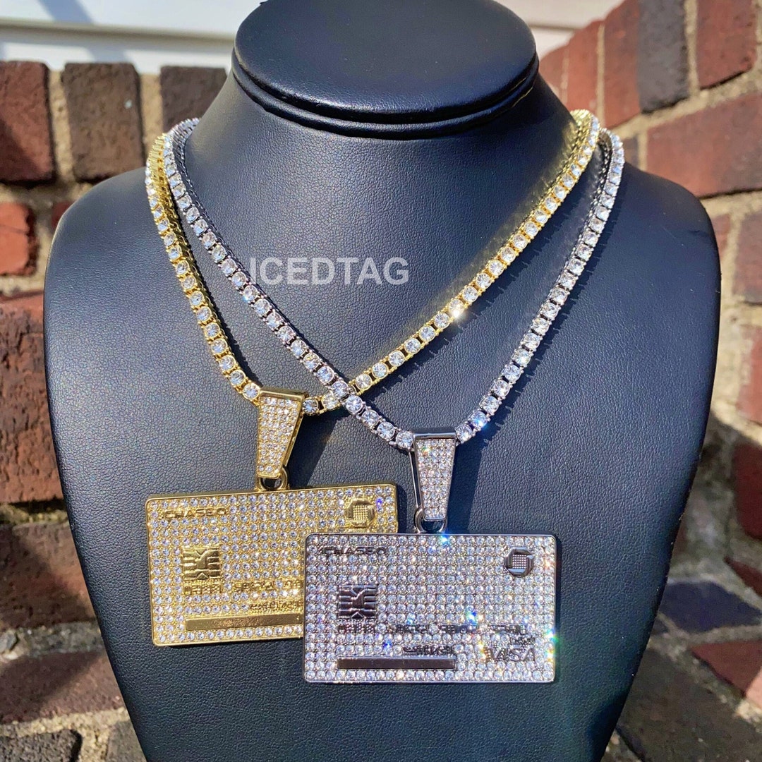 Full Iced Out Hip Hop Gold Plated Credit Card Pendant Luxury Stylish 18 ...