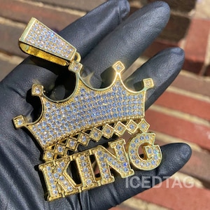 Iced Bling Out Hip Hop Jumbo Large XL Gold/ White Gold Plated Crowned ...