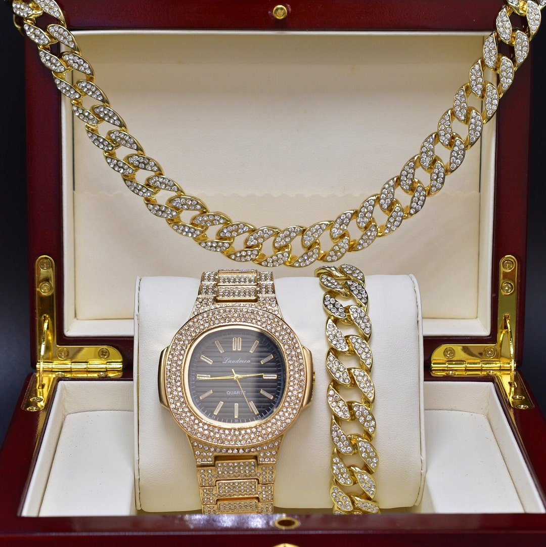 Men's Iced Bling-ed Out Hip Hop Rich Money Trendy Bling Bling Luxury ...