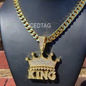 Iced Bling Out Hip Hop Jumbo Large XL Gold/ White Gold Plated Crowned ...