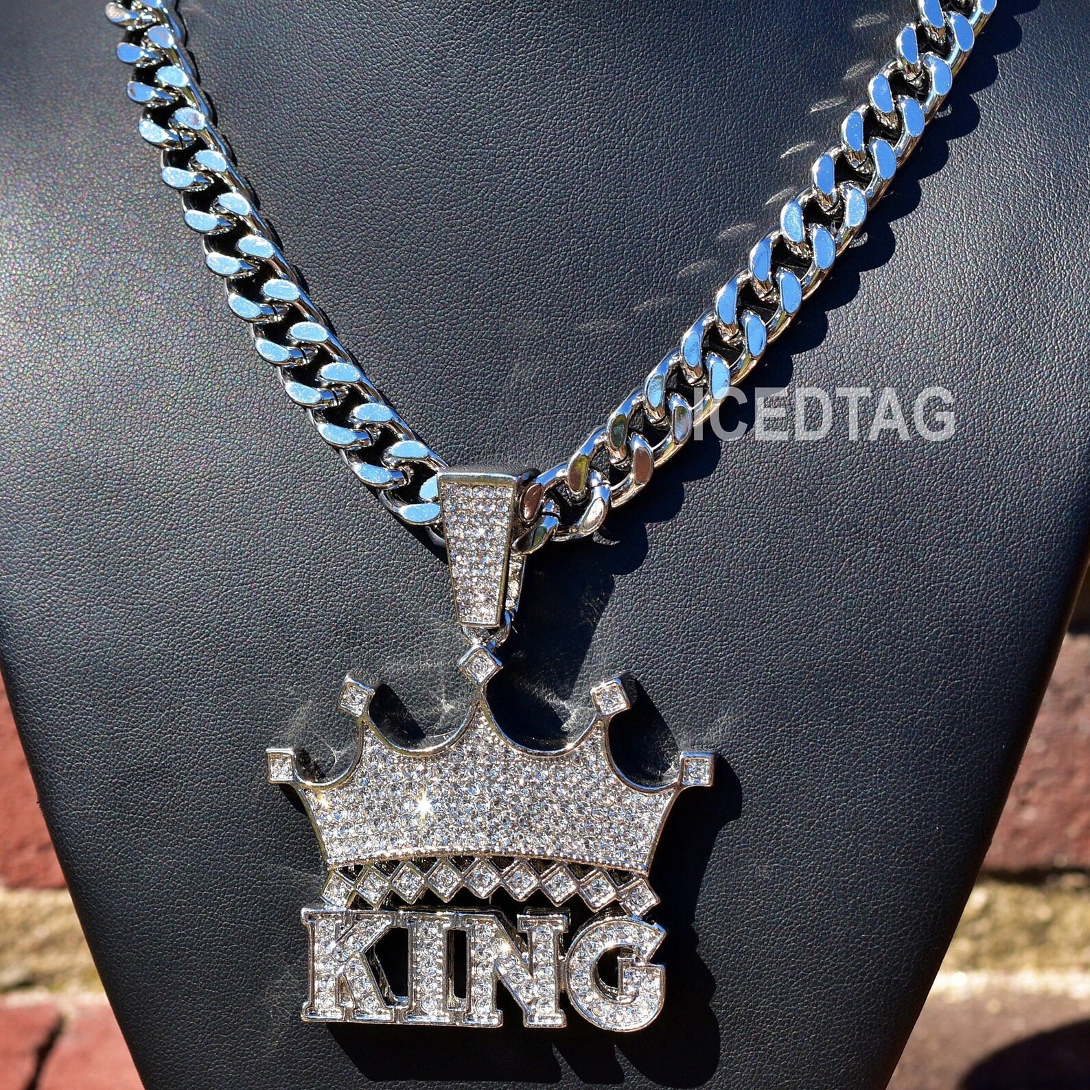 Iced Bling Out Hip Hop Jumbo Large XL Gold/ White Gold Plated Crowned ...