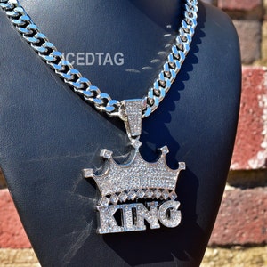 Iced Bling Out Hip Hop Jumbo Large XL Gold/ White Gold Plated Crowned ...