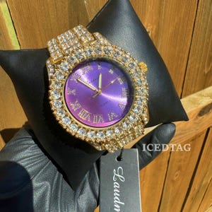 Iced Bling Out Hip Hop Flooded Stainless Steel White Gold Plated Full ...