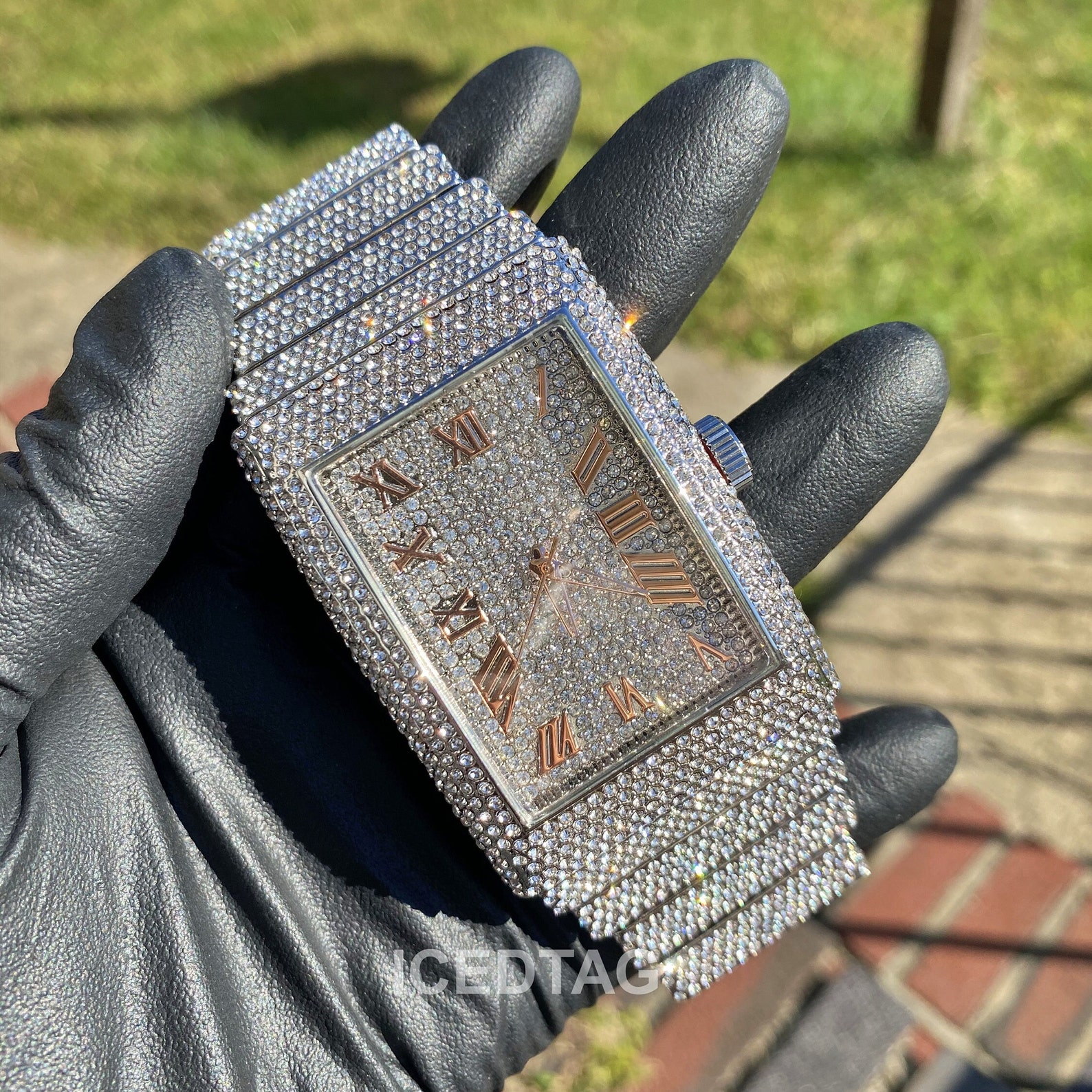 Men's Iced Bling-ed Out Full Icy Gold PT/ White Gold PT Hip Hop ...