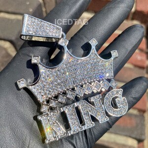 Iced Bling Out Hip Hop Jumbo Large XL Gold/ White Gold Plated Crowned ...