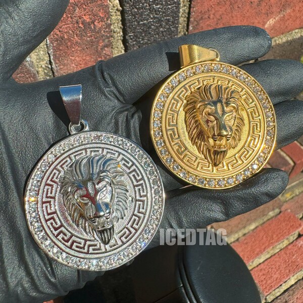 Diamond Iced Out Lion Pendant - Etsy