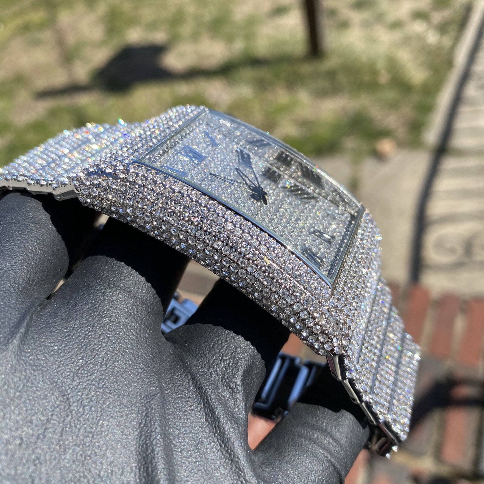 Men's Iced Bling-ed Out Full Icy Gold PT/ White Gold PT Hip Hop ...