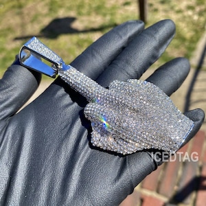 Full Iced Bling-ed Out Jumbo XL Size Gold Plated Middle Finger Lab ...