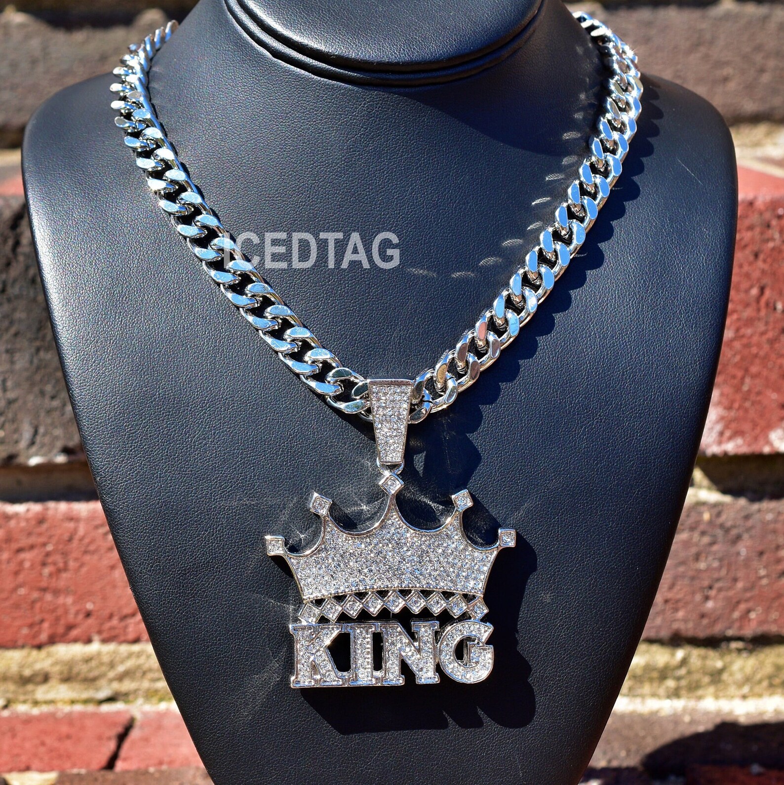 Iced Bling Out Hip Hop Jumbo Large XL Gold/ White Gold Plated Crowned ...