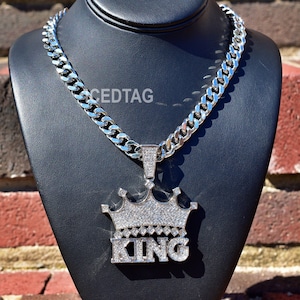 Iced Bling Out Hip Hop Jumbo Large XL Gold/ White Gold Plated Crowned ...