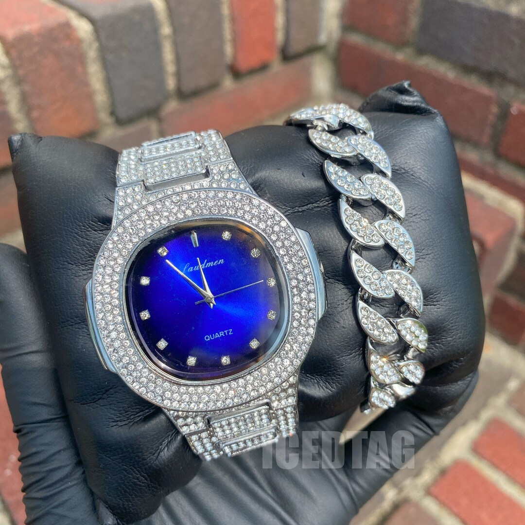 Buy Iced Out Red Dial Hip Hop Luxury Stylish Quartz Movement Style Full ...