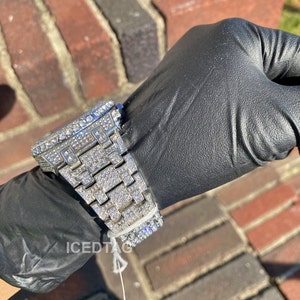 Iced Bling Out Hip Hop Full Ice Flooded Octagon Bezel Quartz Movement ...