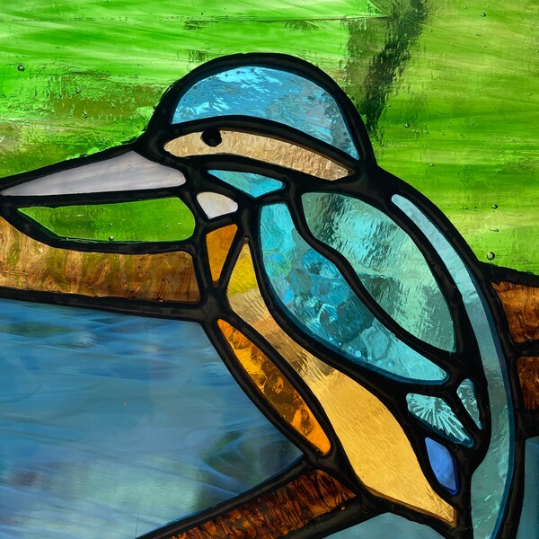 Kingfisher Stained Glass - Etsy