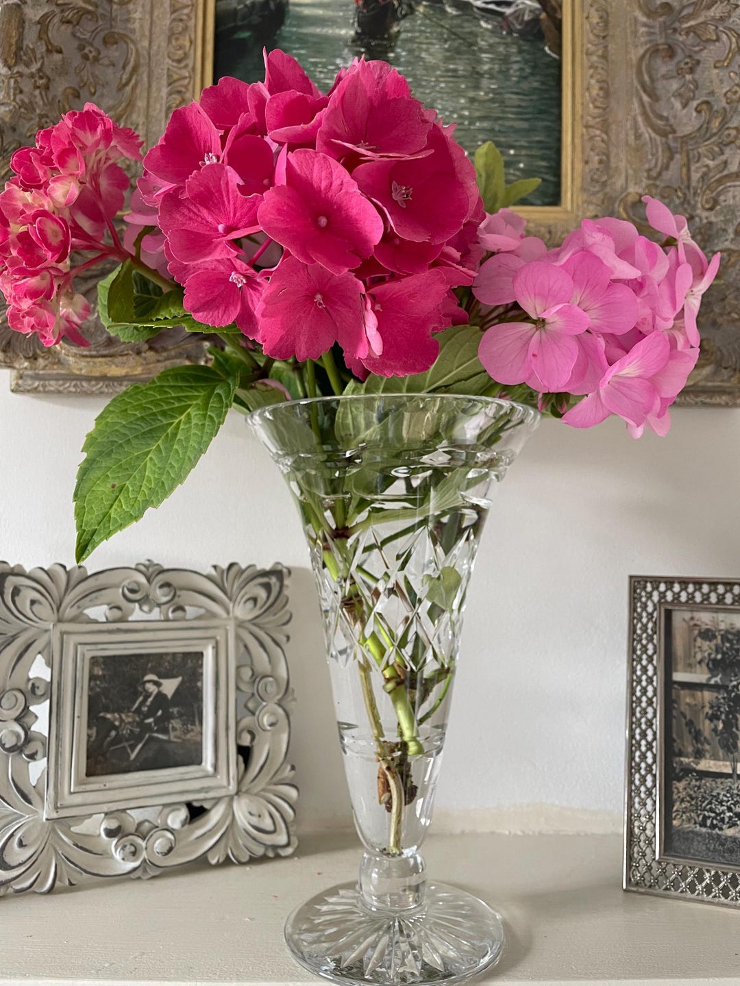 Lead Crystal Cut Glass Trumpet Flower Vase - Etsy