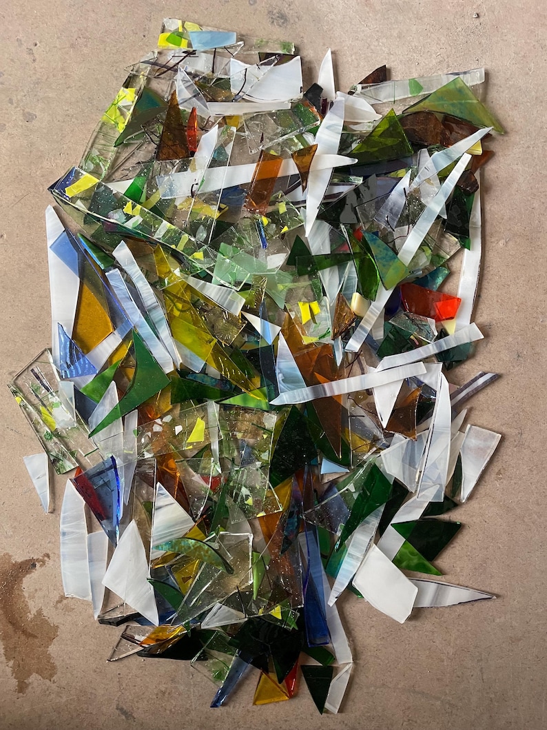 1kg Stained Glass Offcuts for Mosaic, Glass Art and Crafts, Small ...