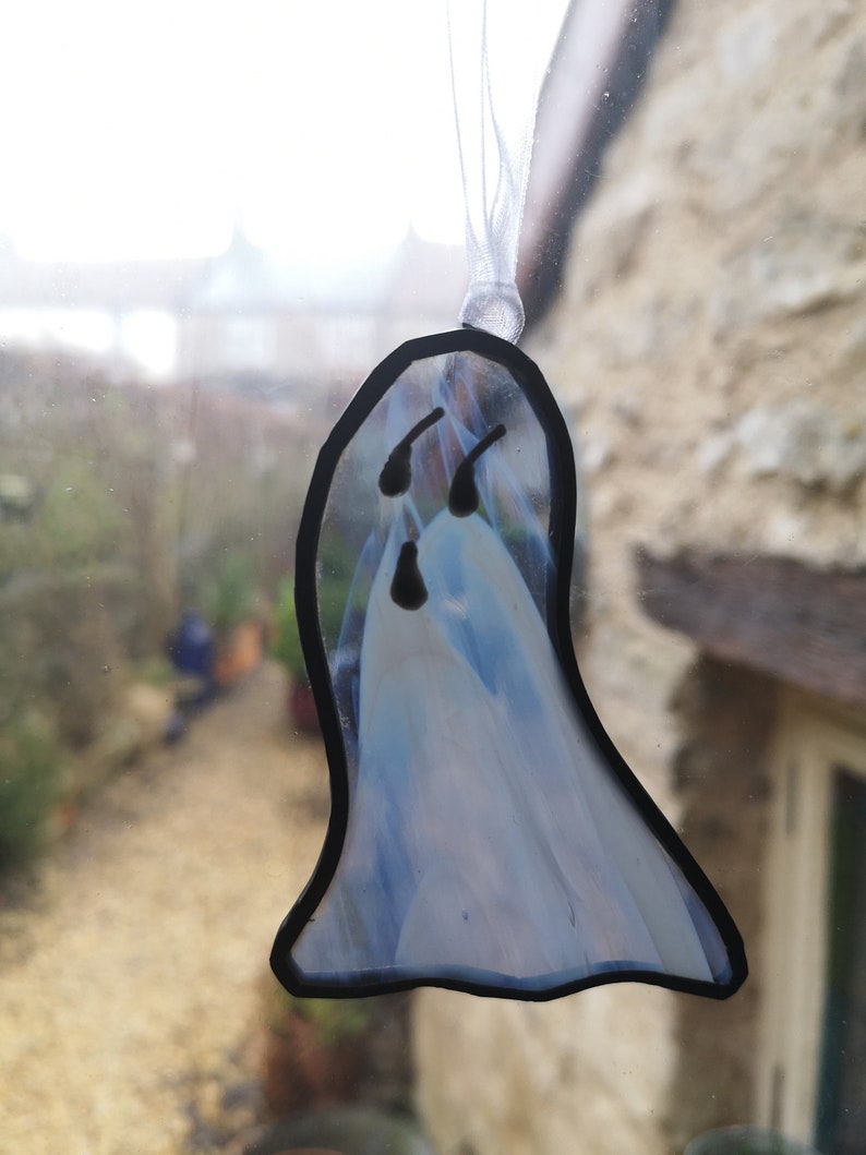 Cute Little Spooky Ghost Stained Glass Halloween Decoration - Etsy UK