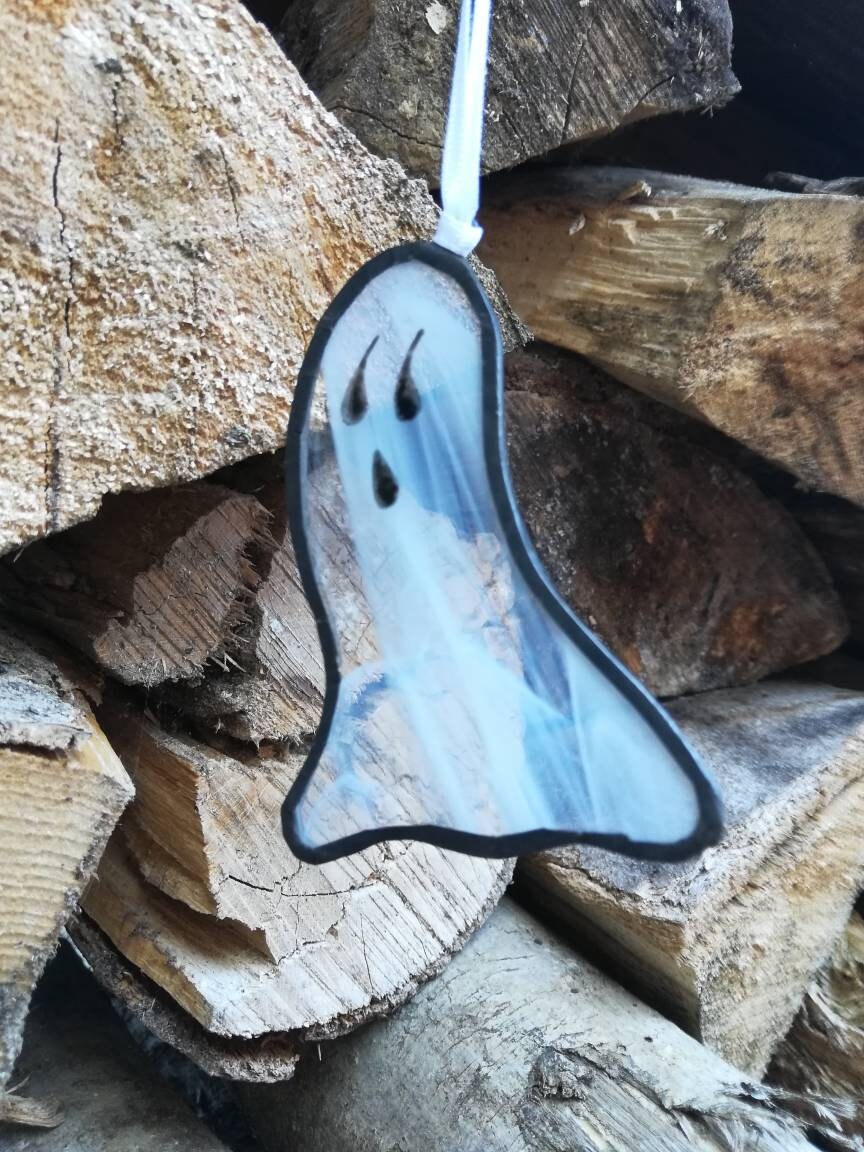 Cute Little Spooky Ghost Stained Glass Halloween Decoration - Etsy UK