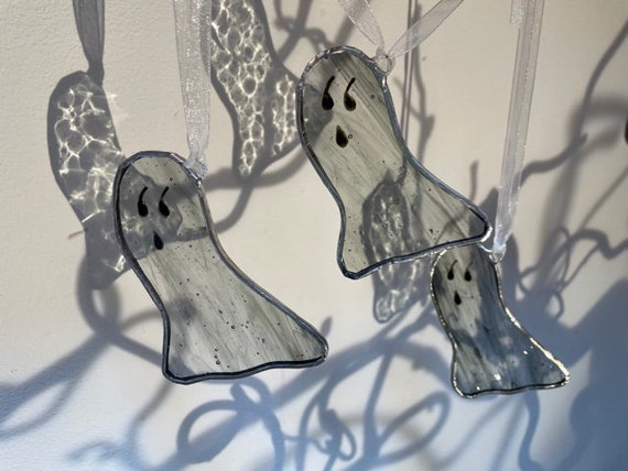 Cute Little Spooky Ghost Stained Glass Halloween Decoration | Etsy