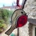Red Robin Stained Glass Hanging Decoration - Etsy