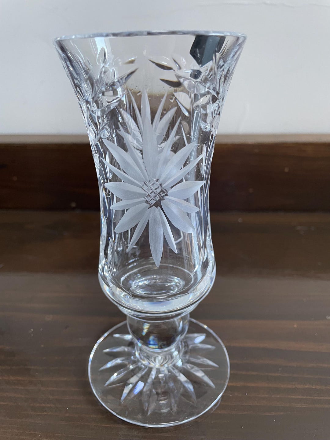 Small Crystal Cut Glass Flower /posy Vase by Wordsley. - Etsy