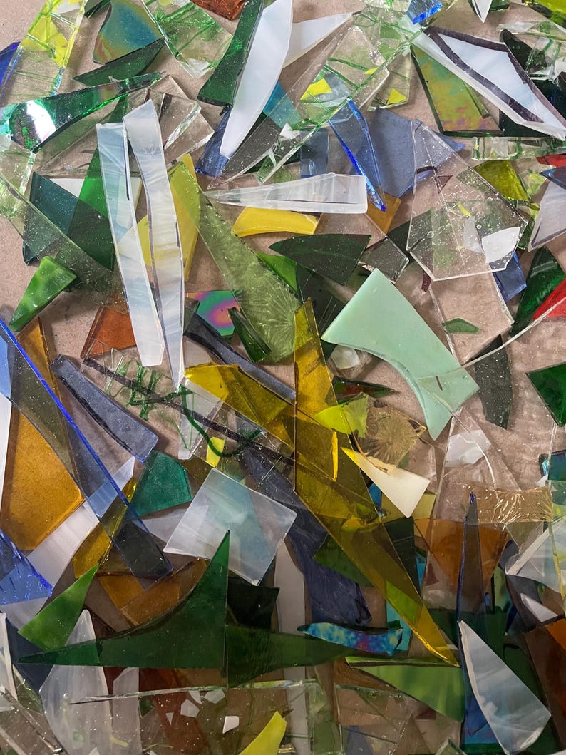 1kg Stained Glass Offcuts for Mosaic, Glass Art and Crafts, Small ...