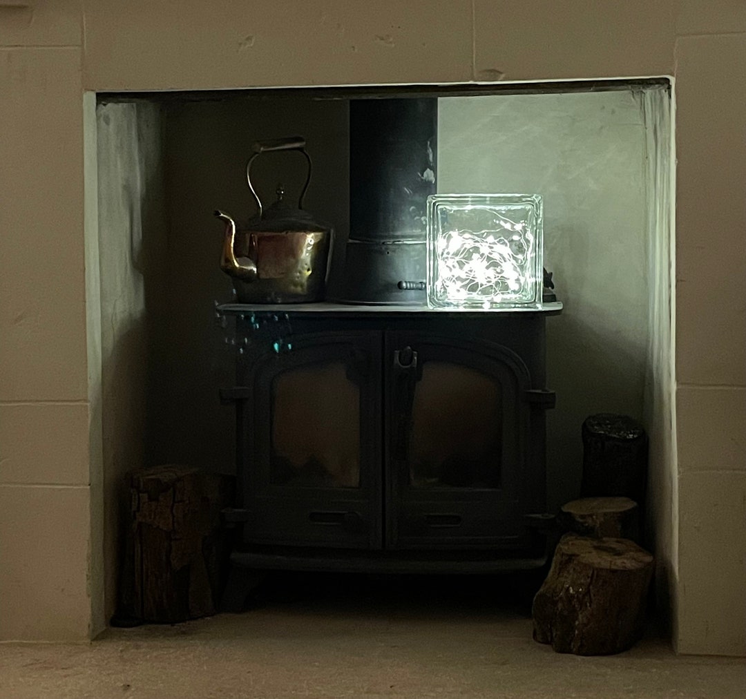 Glass Block Firefly Table / Accent Lighting Made From a Reclaimed ...