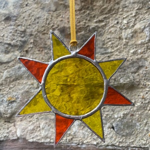 Sunny Sun Stained Glass Suncatcher - Etsy