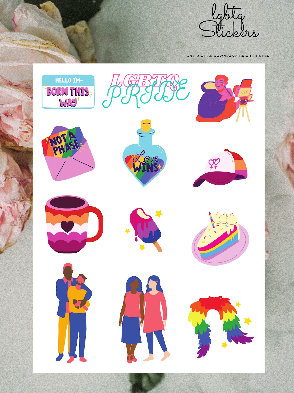 LGBTQ Themed Stickers Printable, Cute, Relatable - Etsy