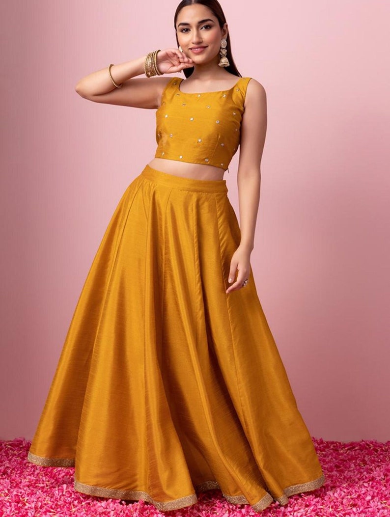 Regal Yellow Silk Lengha Skirt, Lehenga Skirt for Blouse,lehenga Choli ...