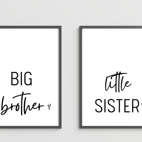 Big Brother Little Sister Prints Set of 2 Kids Downloadable - Etsy UK