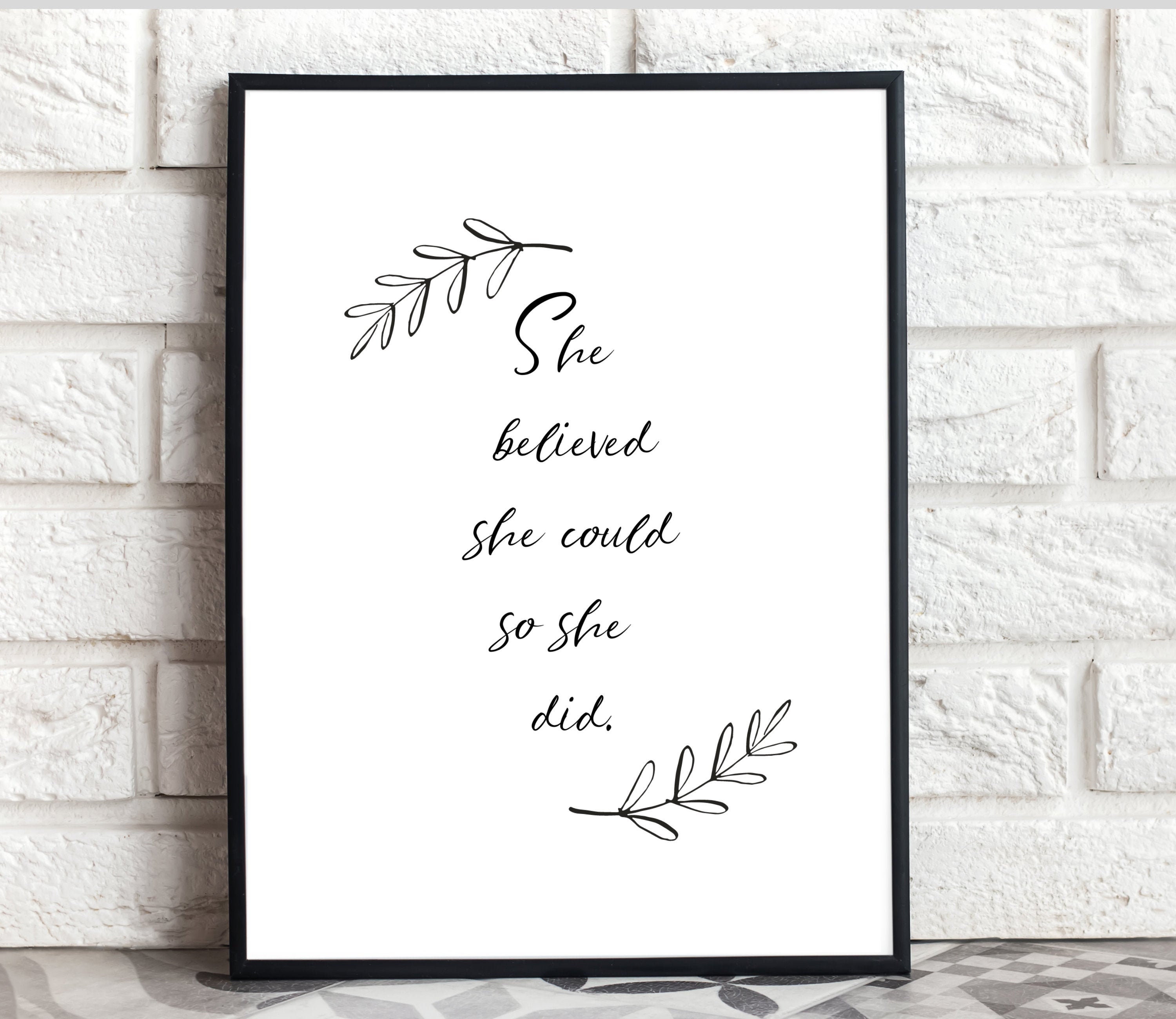 She Believed She Could so She Did Printable Wall Art Gift for - Etsy UK