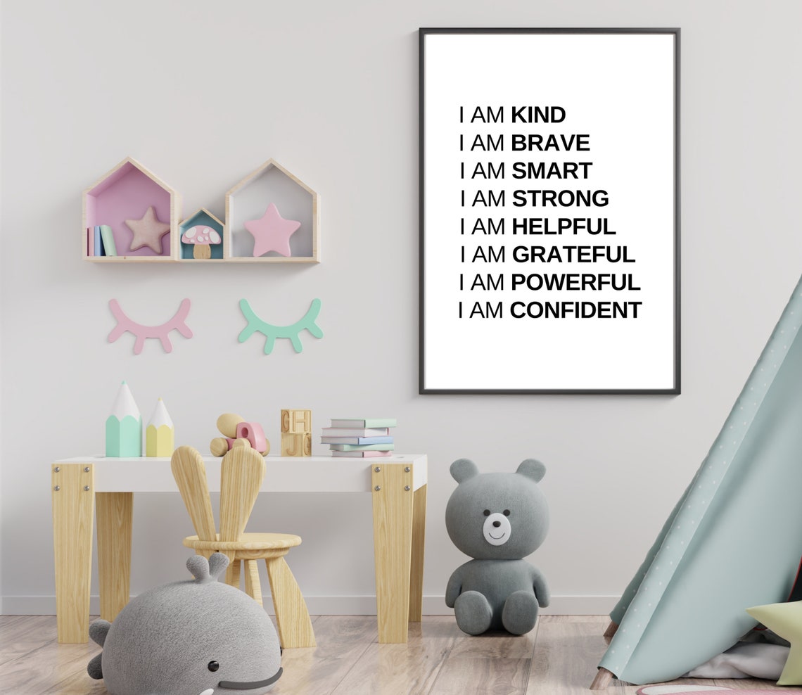 Kids Affirmations I Am Brave Poster Children Affirmation | Etsy