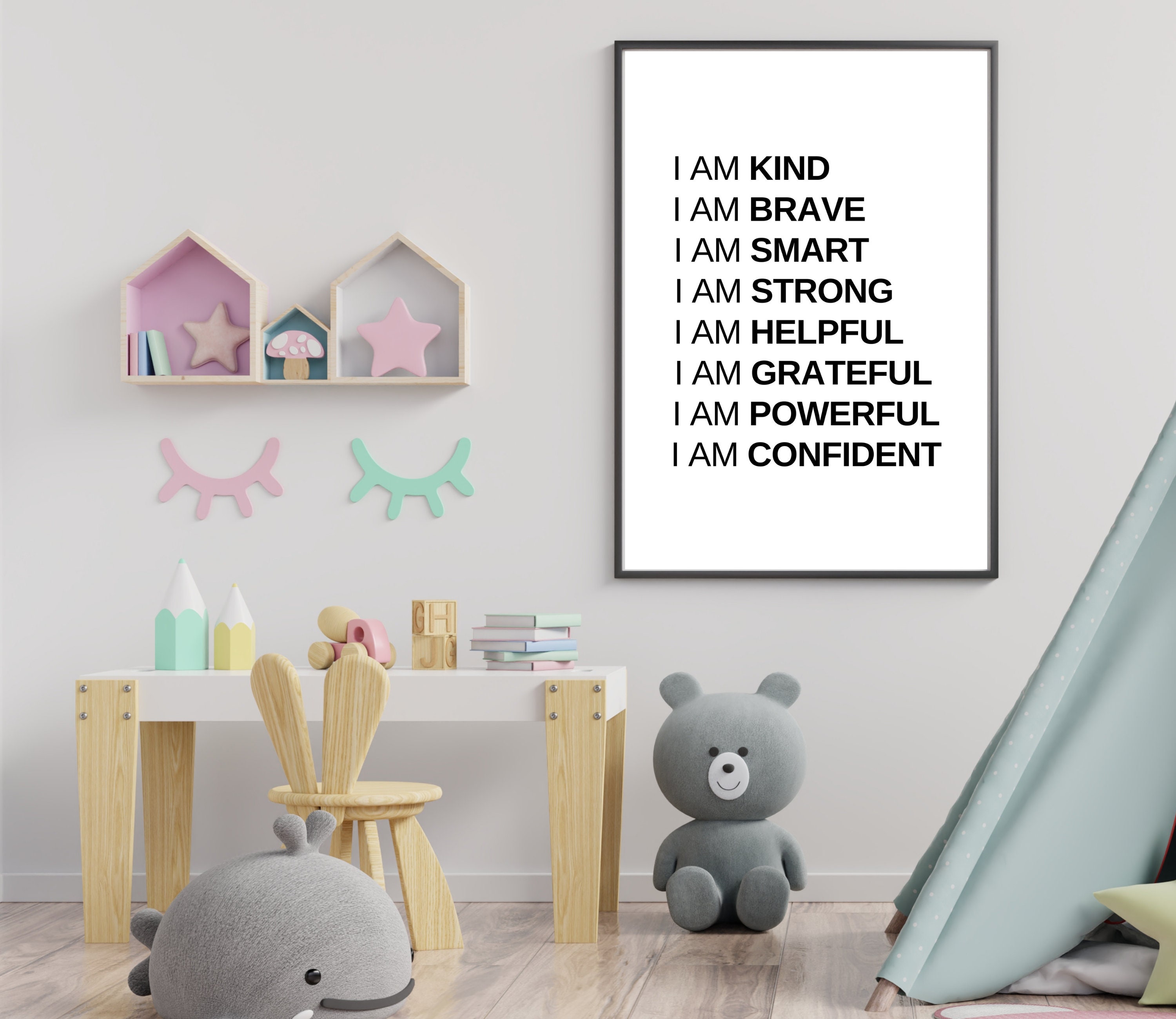 Kids Affirmations I Am Brave Poster Children Affirmation | Etsy