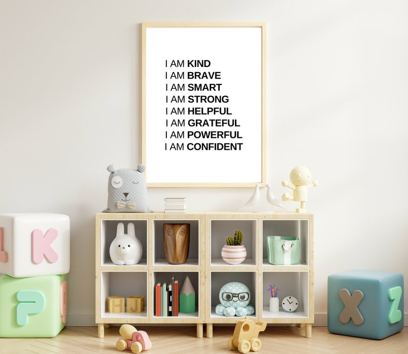 Kids Affirmations Print I Am Brave Poster Educational Poster - Etsy