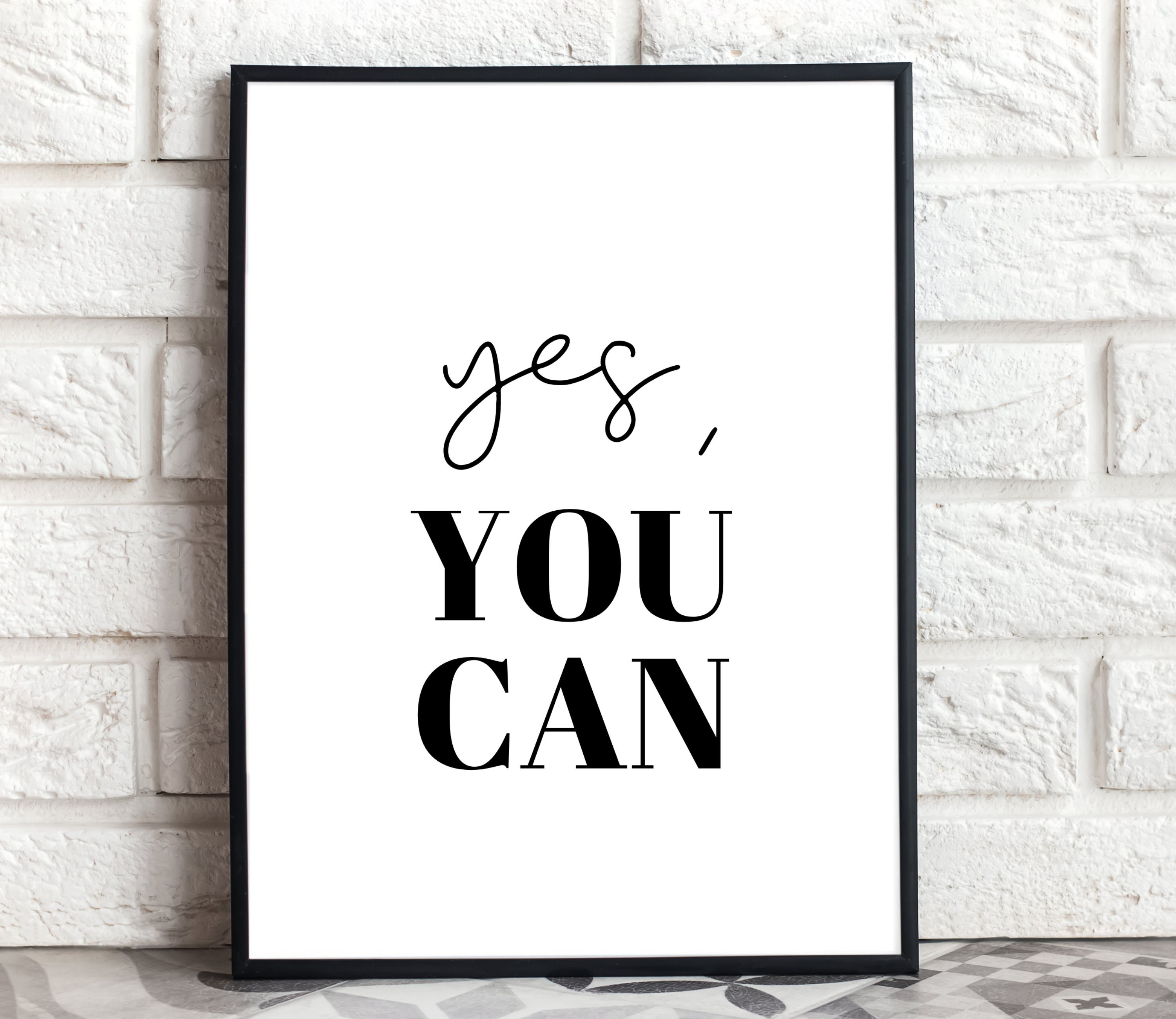 Motivational Quote Yes You Can Printable Art Inspirational - Etsy