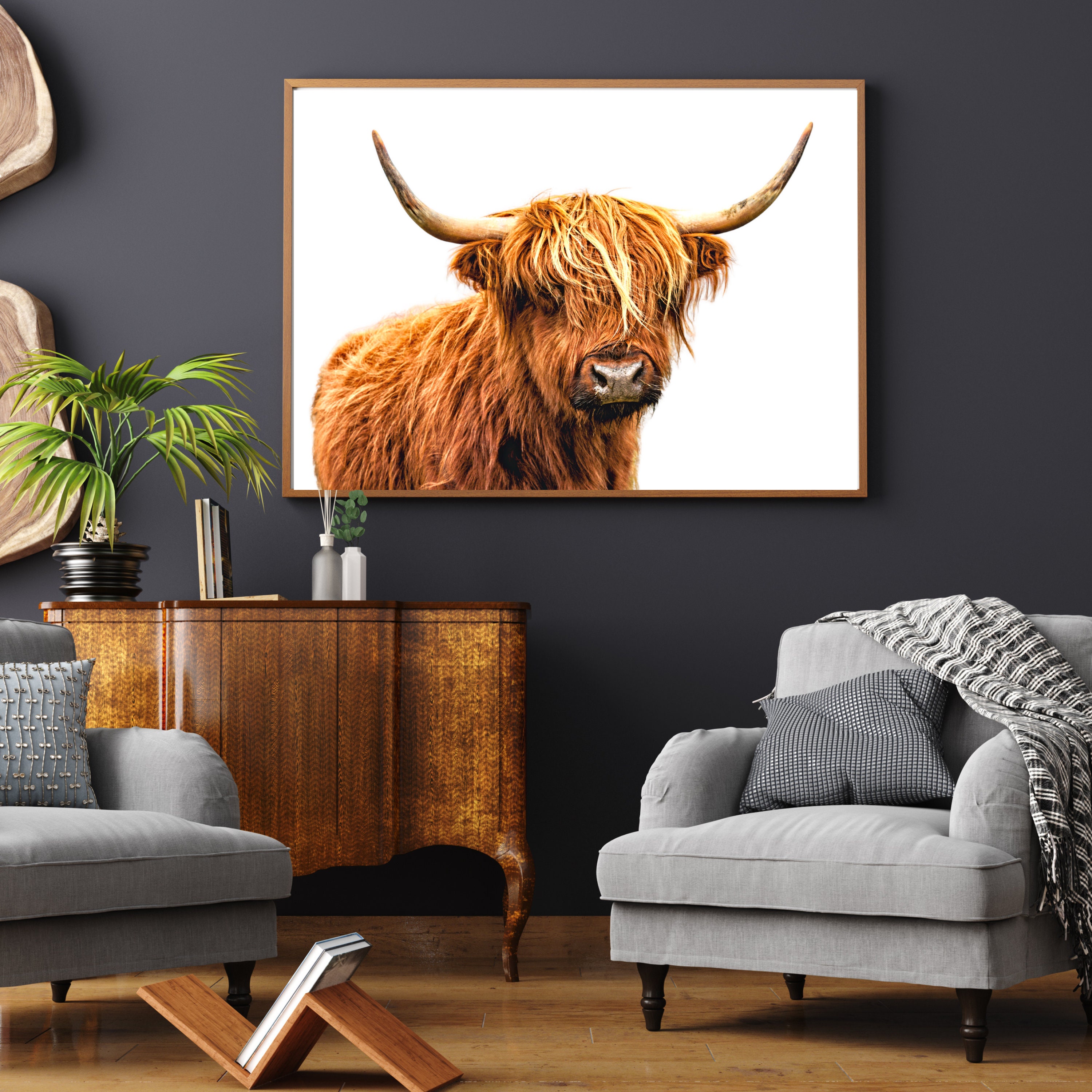 Highland Cow Print, Cow Digital Print, Shaggy Cow Poster, Cow Art Print ...