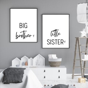 Big Brother Little Sister Prints, Set of 2, Kids Downloadable Prints ...