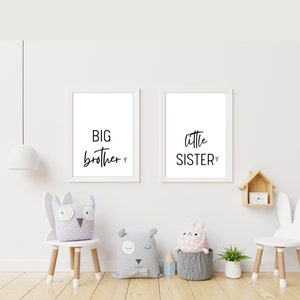 Big Brother Little Sister Prints, Set of 2, Kids Downloadable Prints ...
