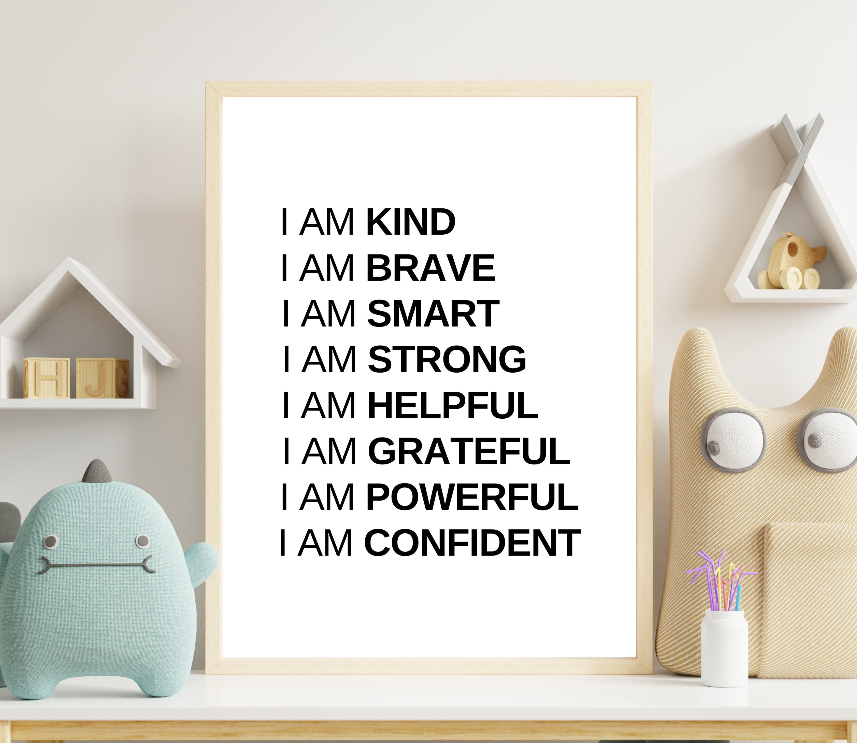 Kids Affirmations I Am Brave Poster Children Affirmation | Etsy