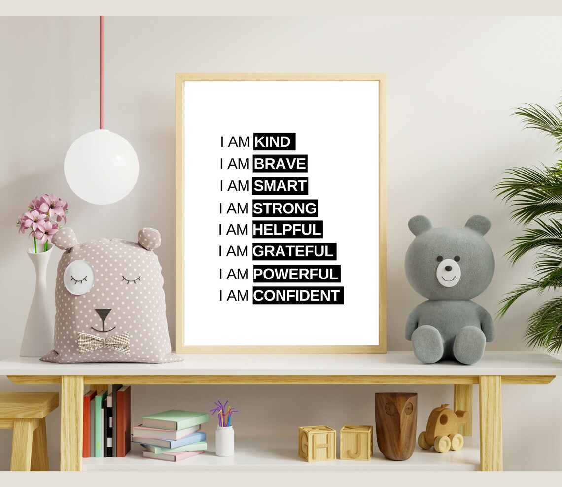 Affirmations Print Kids Printable Poster Daily Affirmations - Etsy Canada