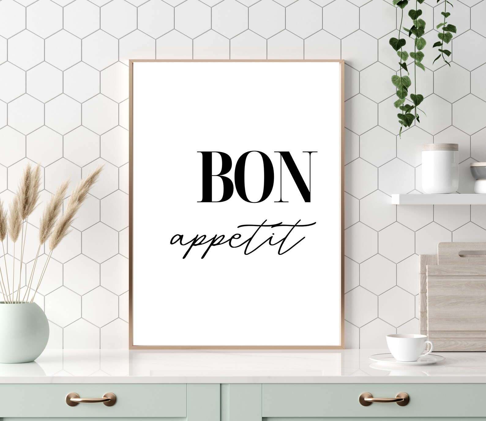 Bon Appetit Print Bon Appetite Printable Wall Art Modern - Etsy